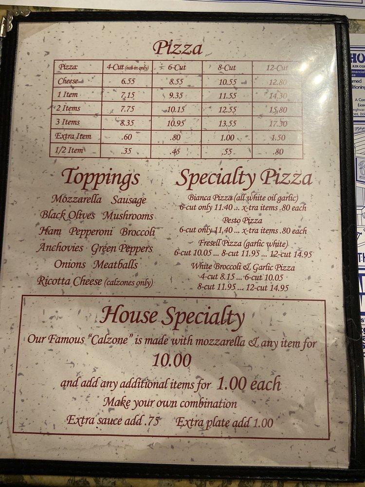 Menu at Bosco's pub & bar, Amsterdam