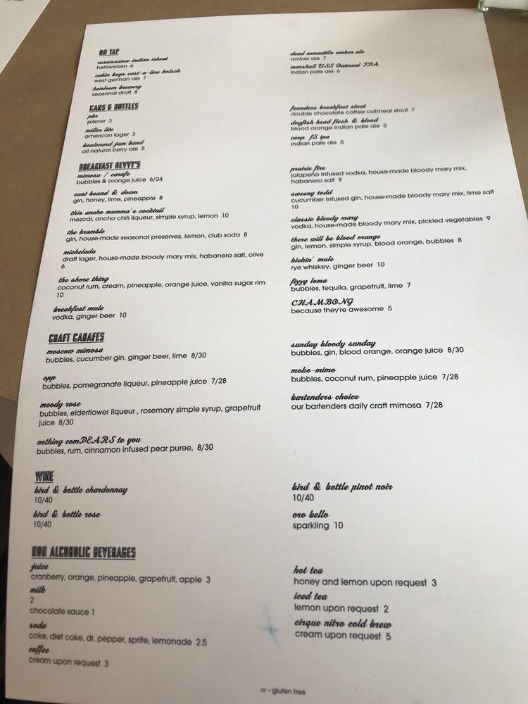 Menu at Bramble Breakfast & Bar, Jenks, 400 Riverwalk Terrace #100
