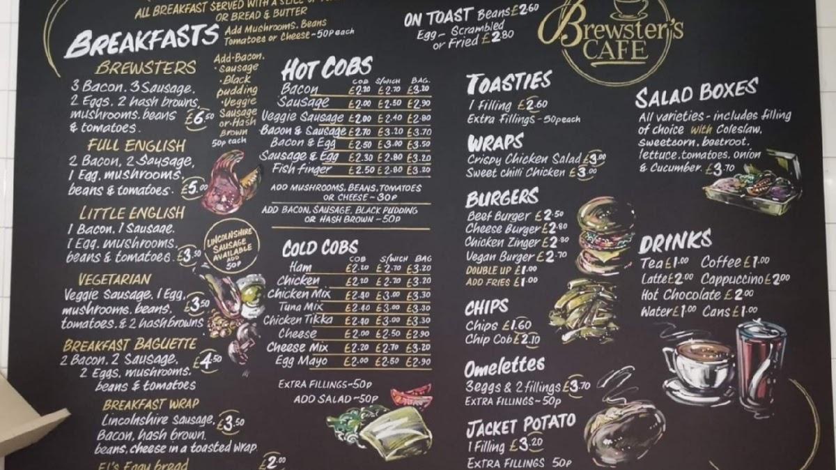 Menu at Brewsters Café & Cob Shop cafe, Markfield