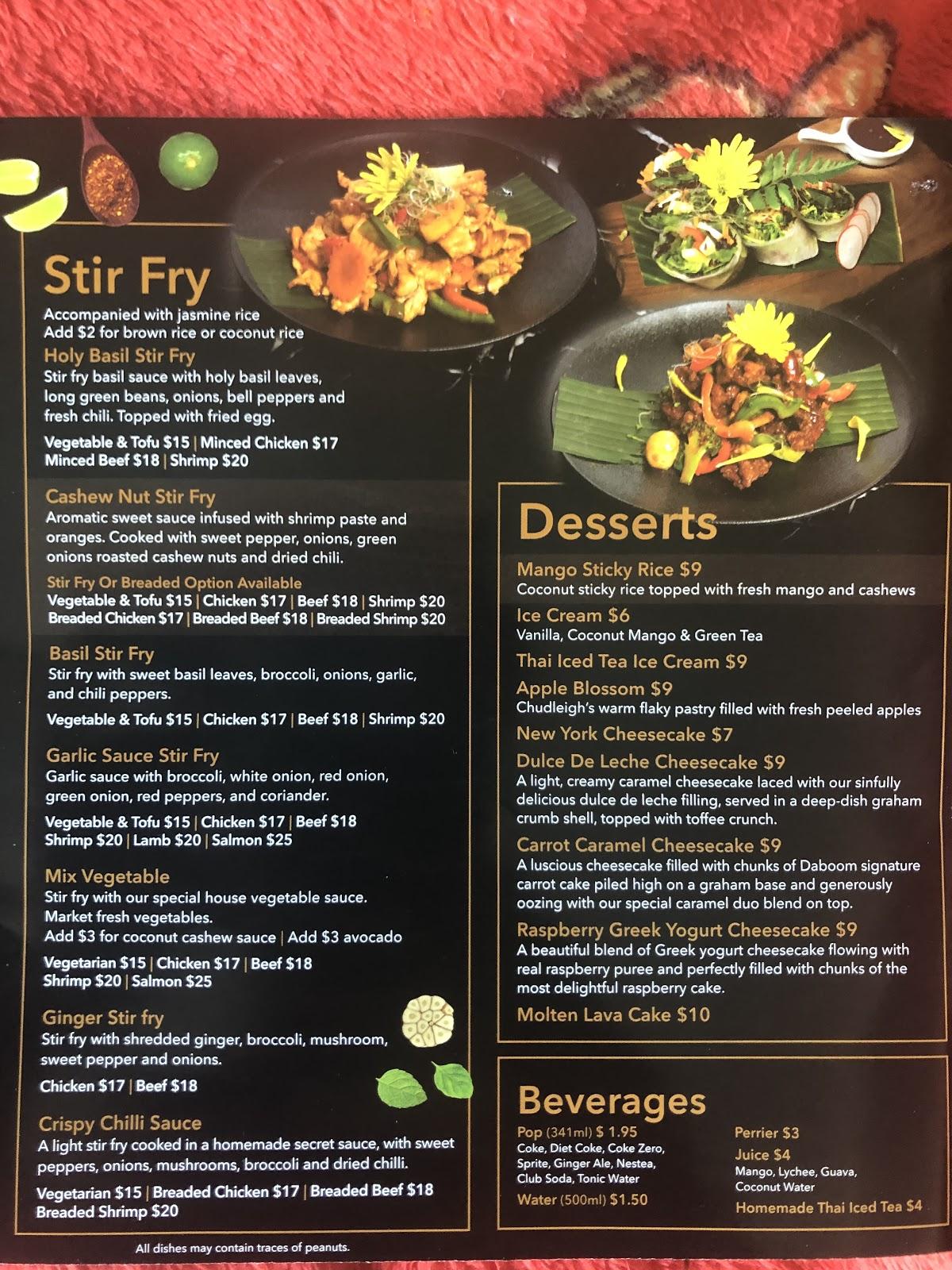 Menu at Chiang Mai Liberty restaurant, Toronto, 171 E Liberty St Unit 144