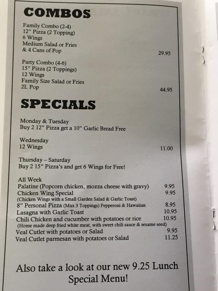 Menu at Cypress Pizza and Chicken restaurant, Maple Creek