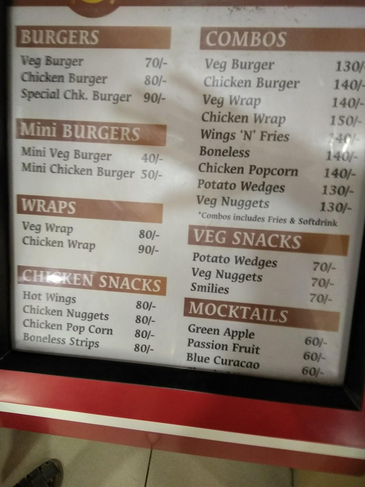 Menu at Delicious Corner, Hyderabad