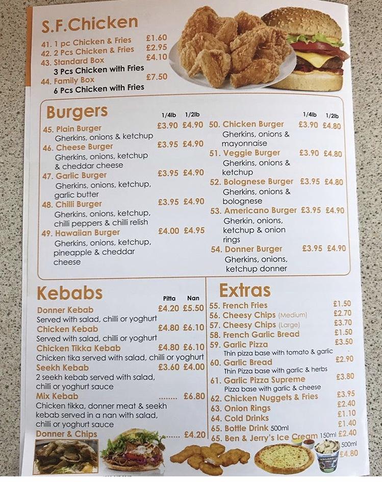 Menu at Pizza Affair pizzeria, Leeds, 7 Station Rd