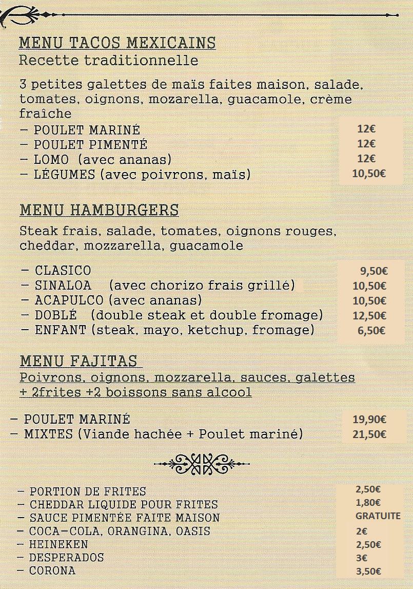 Menu au TACOS-LAND CAZAUX restaurant, La Teste-de-Buch