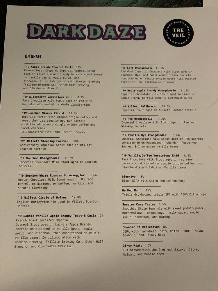 Menu at The Veil pub & bar, Norfolk