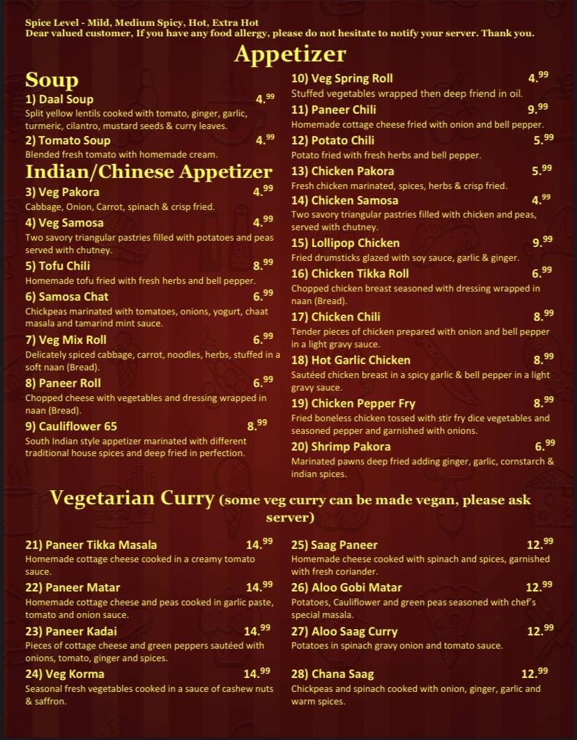 Menu at Whitehall Red Panda restaurant, Whitehall