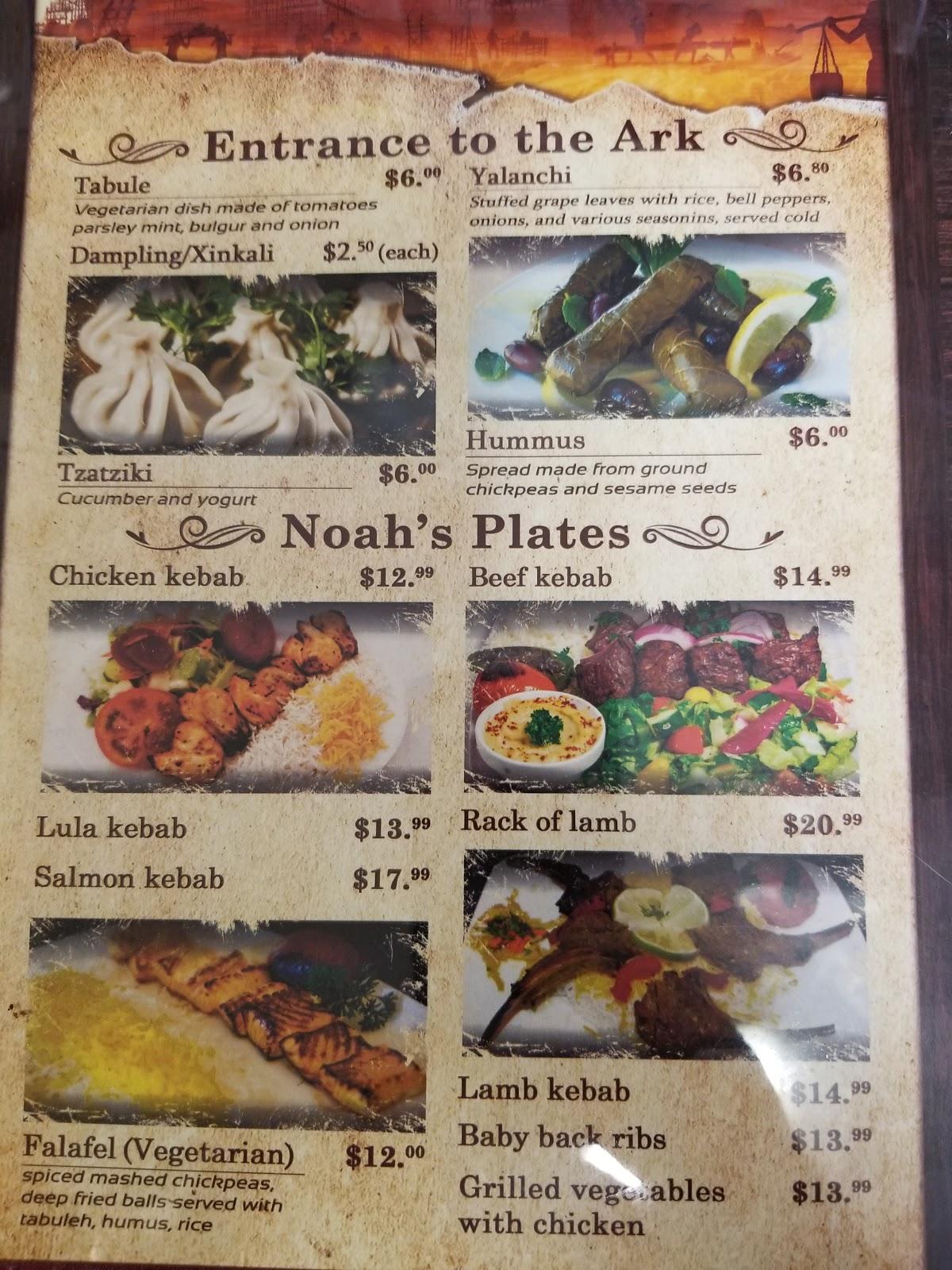 Menu at Noah's Ark Restaurant & Bakery, Fresno