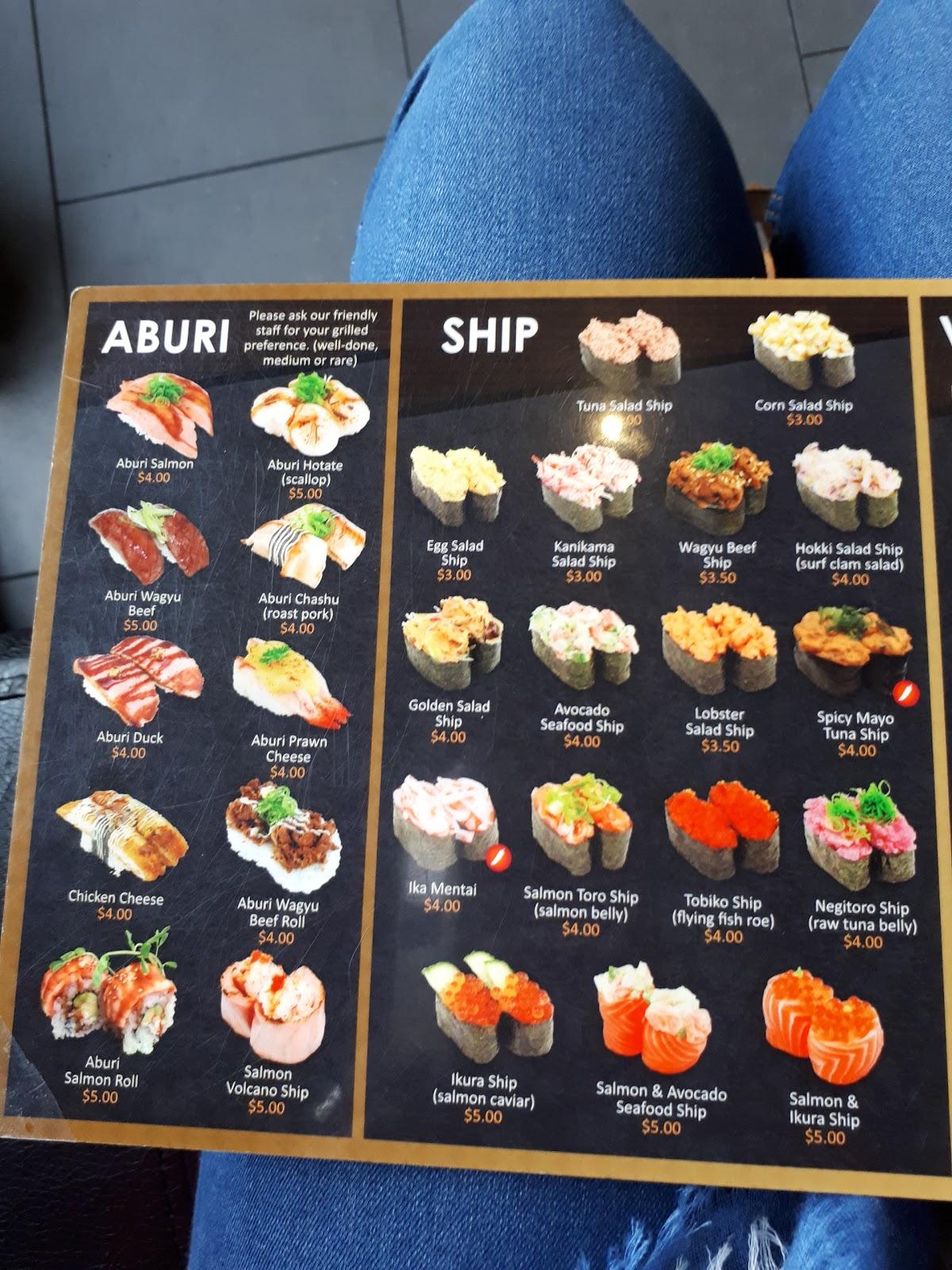 Carta del restaurante Sushi Train, Unley, Unley Metro