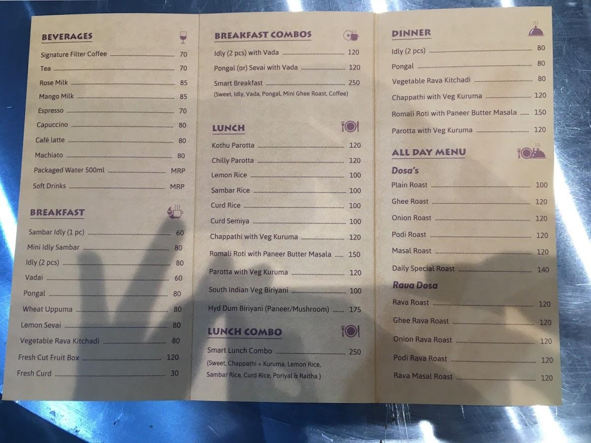 Menu at Annapoorna, Coimbatore, 22JQ+6MQ
