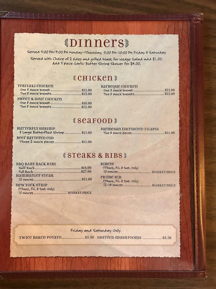 Menu at On Broadway pub & bar, Anderson