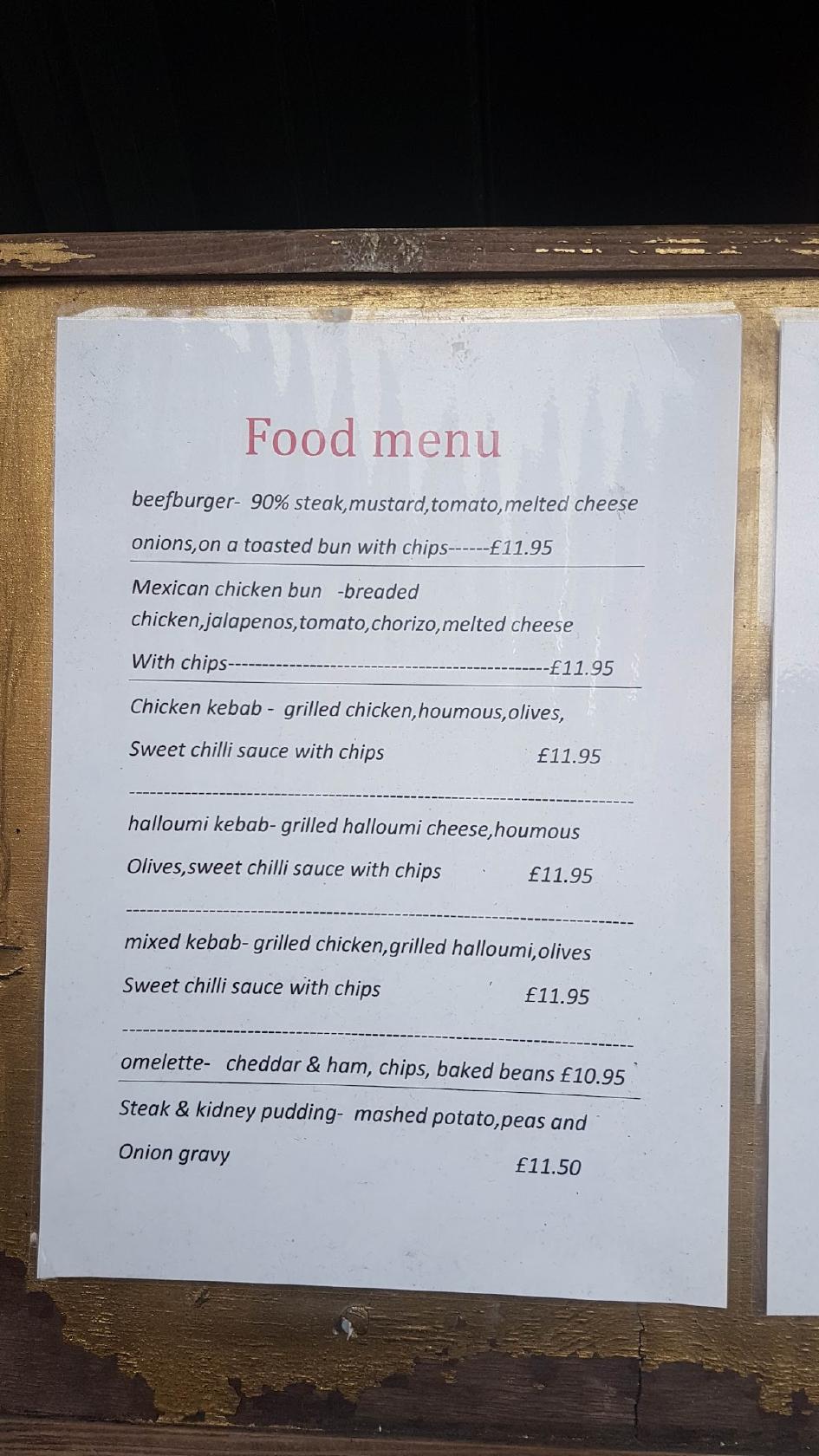 Menu at The Edgar Wallace pub & bar, London