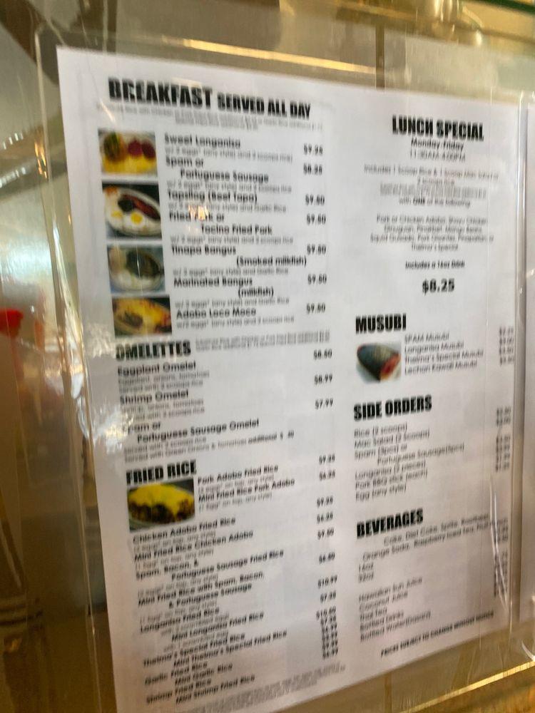 Menu at Thelma's Filipino Restaurant, Henderson, W Sunset Rd