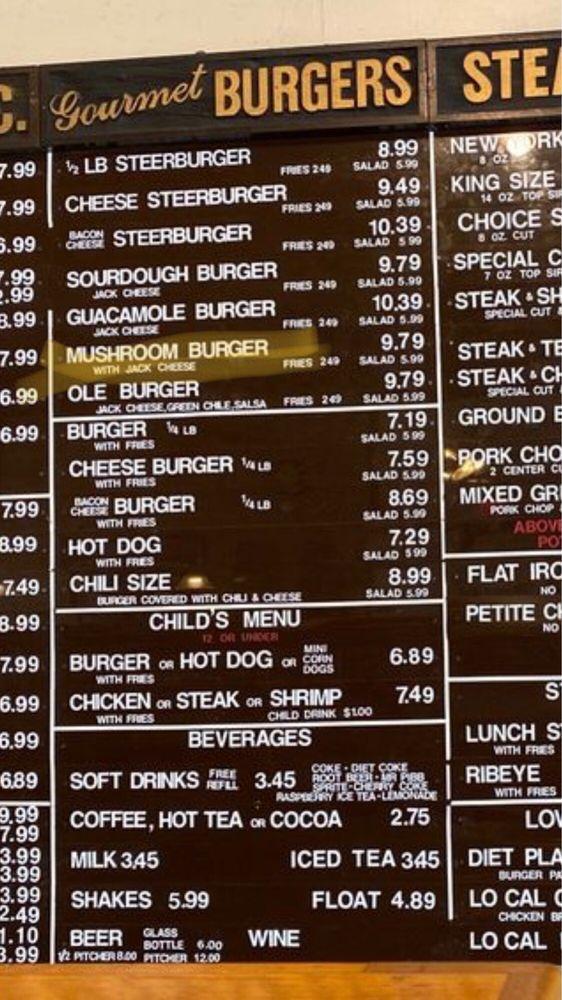 Menu at Burger Pit restaurant, San Jose