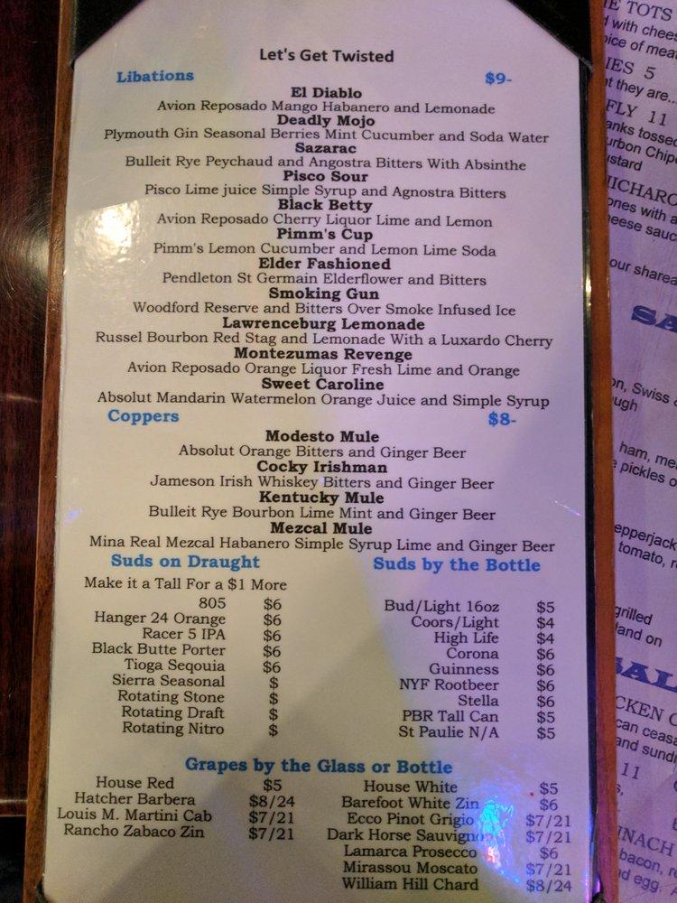 Menu at The Twisted Pig Bar and Grill, Modesto