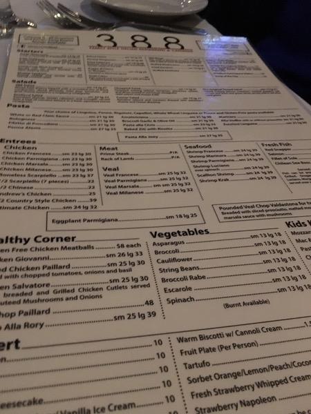 Menu at 388 restaurant, Roslyn Heights