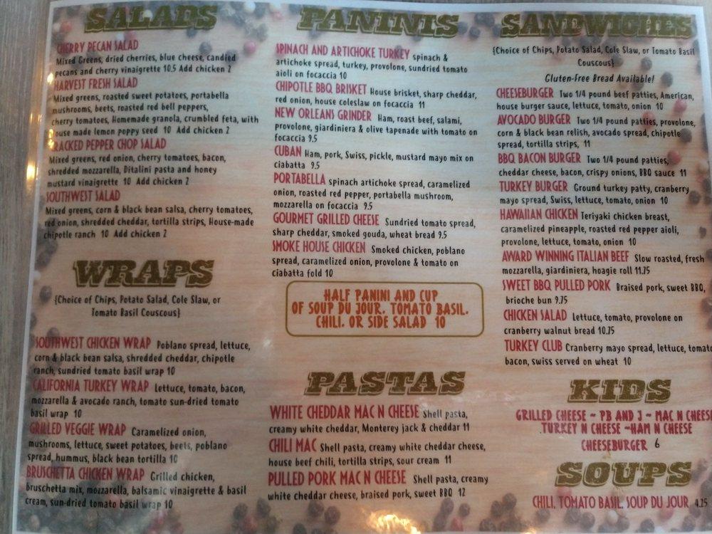 Menu at Cracked Pepper cafe, Peoria, West Glen Ave