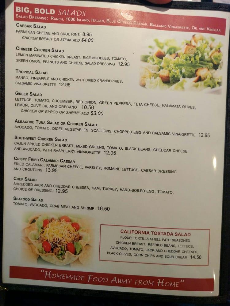 Menu at Flames Coffee Shop restaurant, San Jose, Santa Teresa Blvd