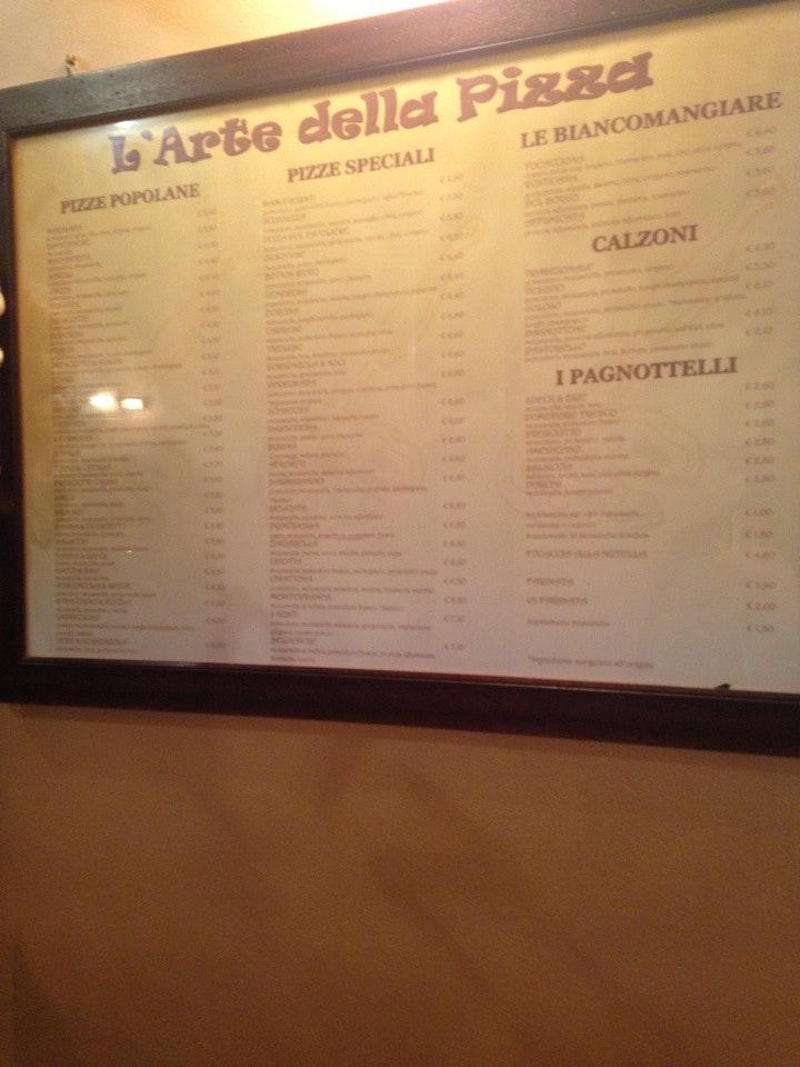 Menu da L'ARTE della PIZZA pizzeria, Gassino Torinese