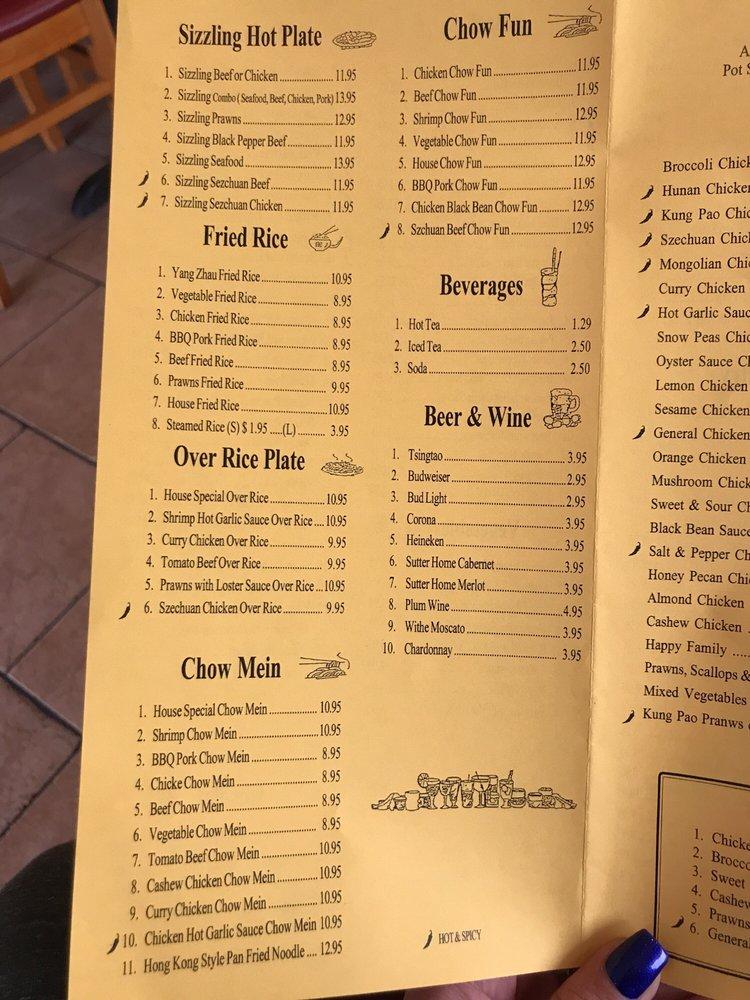 Menu at Lucky Chinese Restaurant, Red Bluff