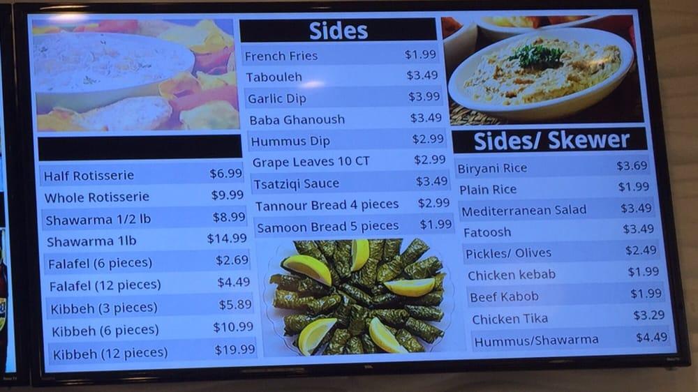 Carta del restaurante Mediterranean Market, Sacramento, Fulton Ave Ste C