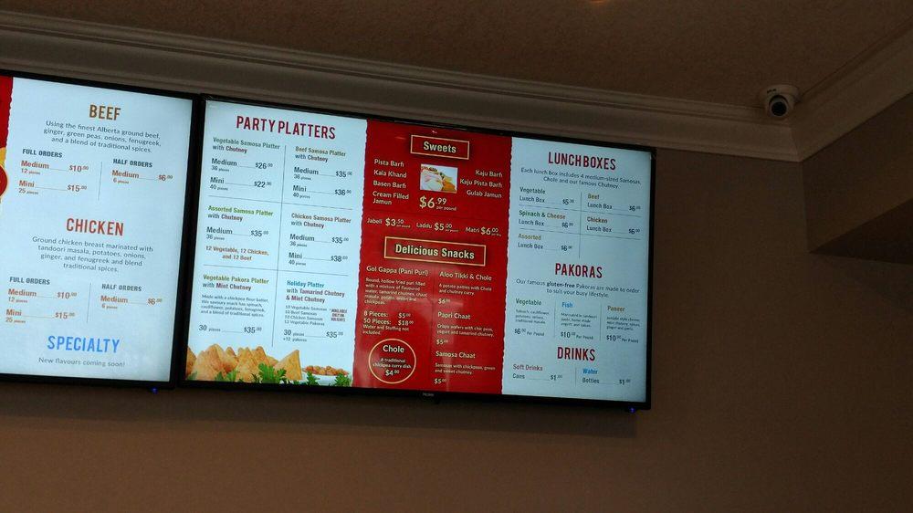 Menu at The Samosa Factory restaurant, Calgary, 55 Westwinds Crescent ...