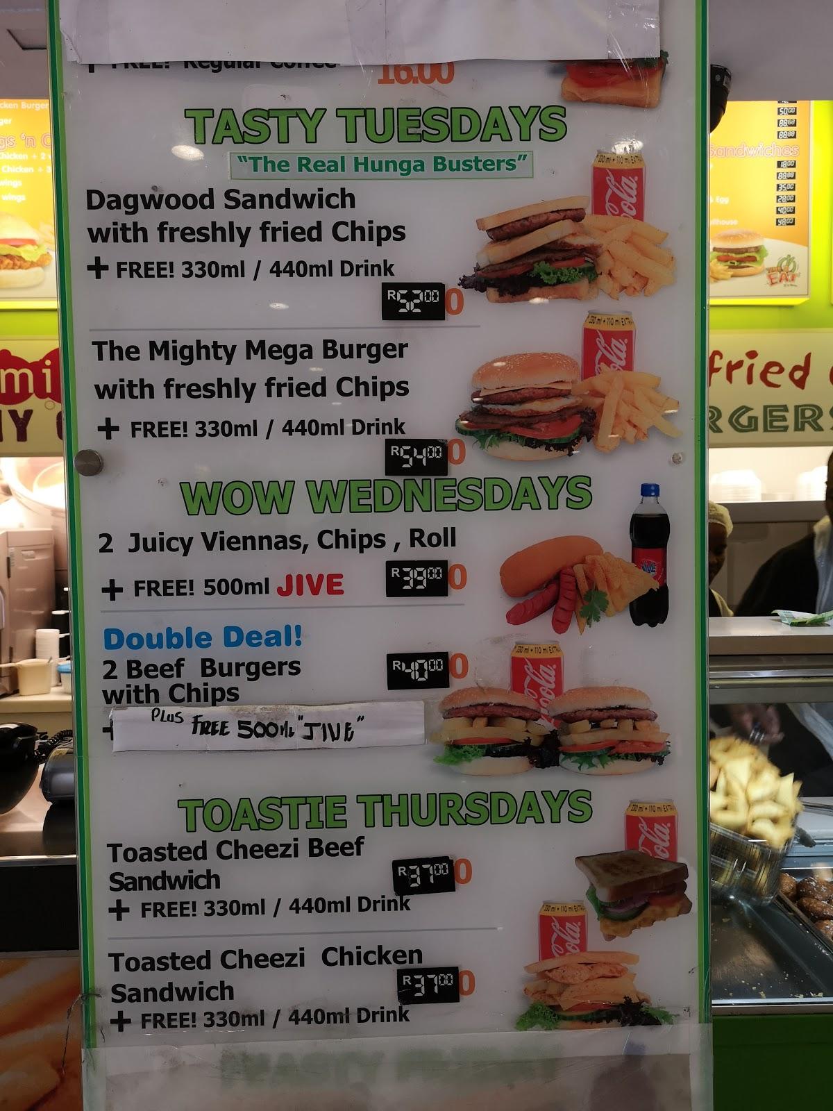 Menu at Time to eat restaurant, Cape Town, 23