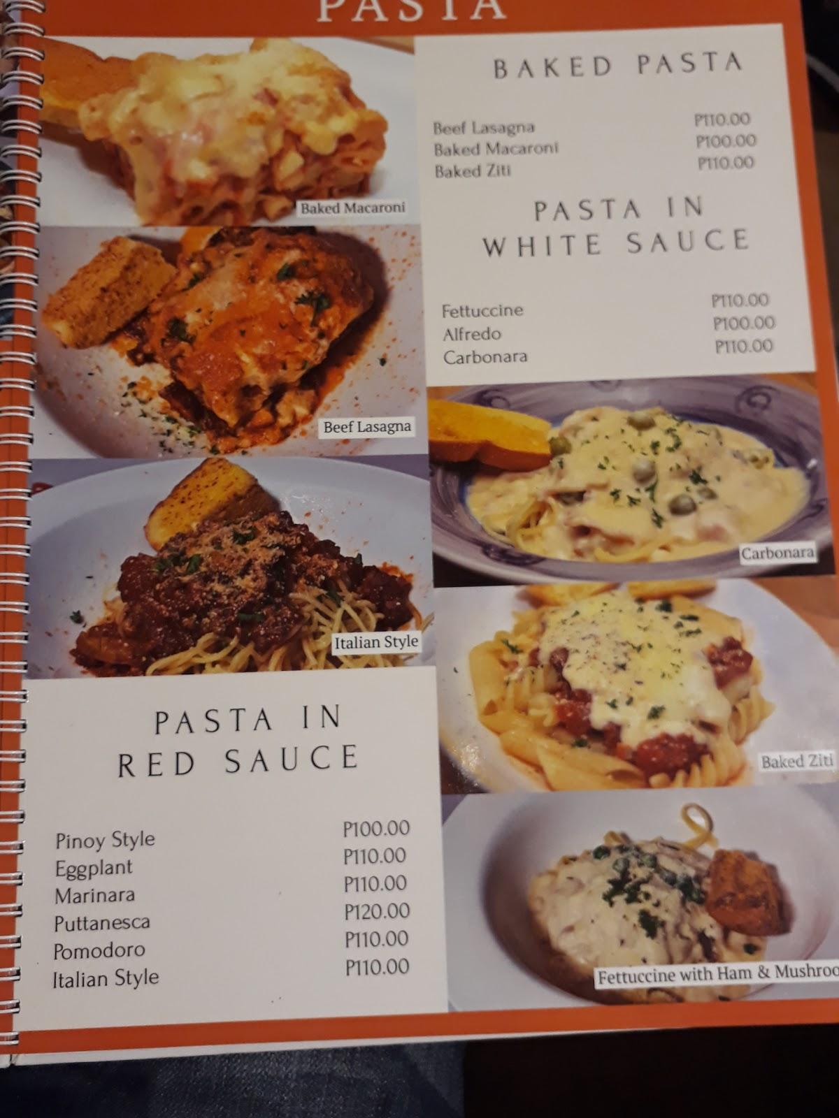 Menu at Arabela restaurant, Liliw