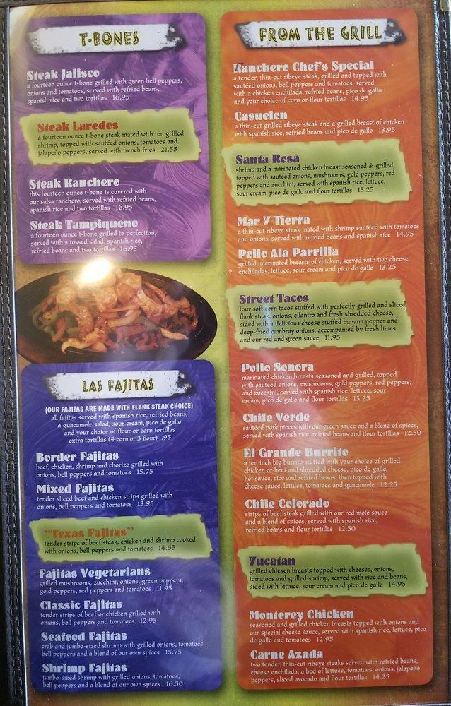 Menu at Los Agaves Mexican Grill restaurant, Iowa City