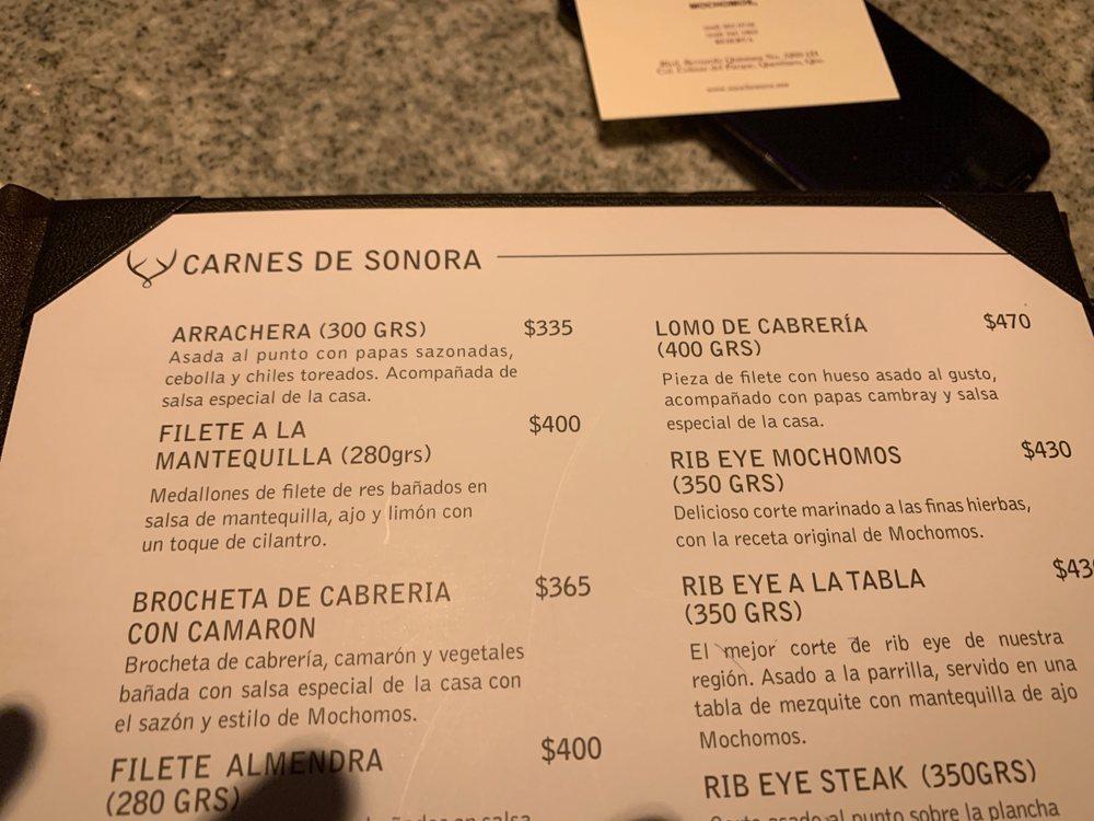 Carta del restaurante Mochomos Querétaro, Santiago del Querétaro, Blvd ...