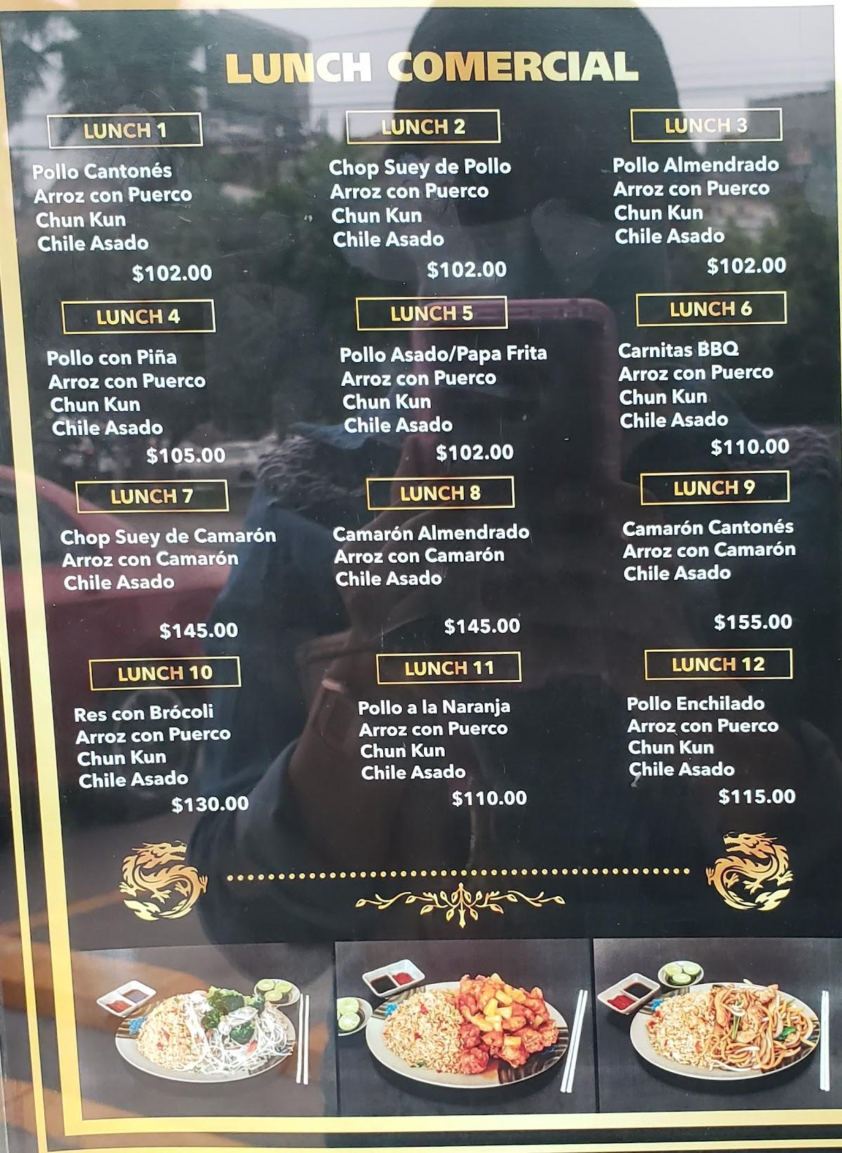 Carta de Restaurante Dragon Verde, Tijuana