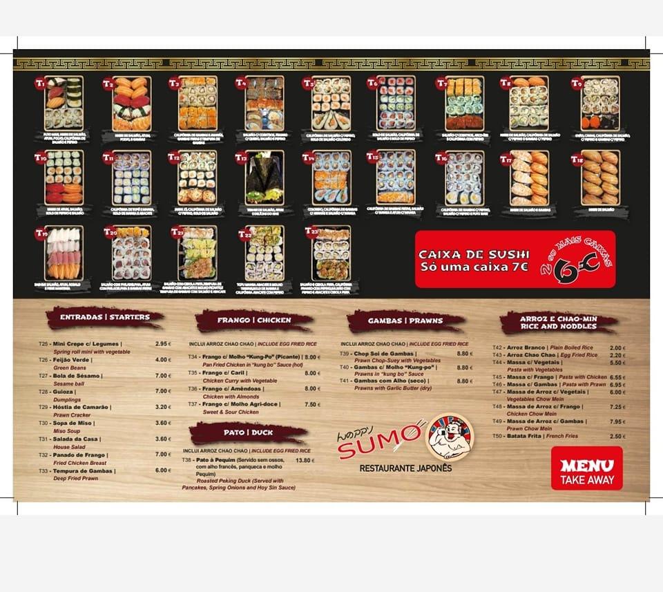 Carta de Restaurante Japonês Happy Sumo em Albufeira, Albufeira, PT ...