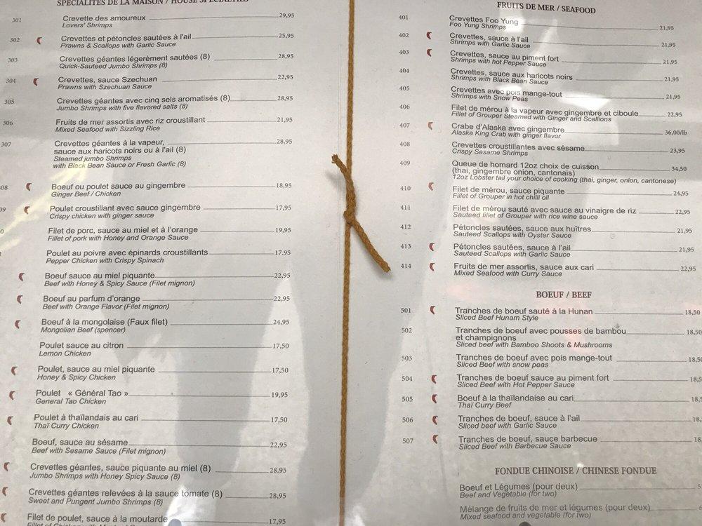 Menu at Szechuan par Mr Ma restaurant, Montréal, 400 Notre-Dame St W