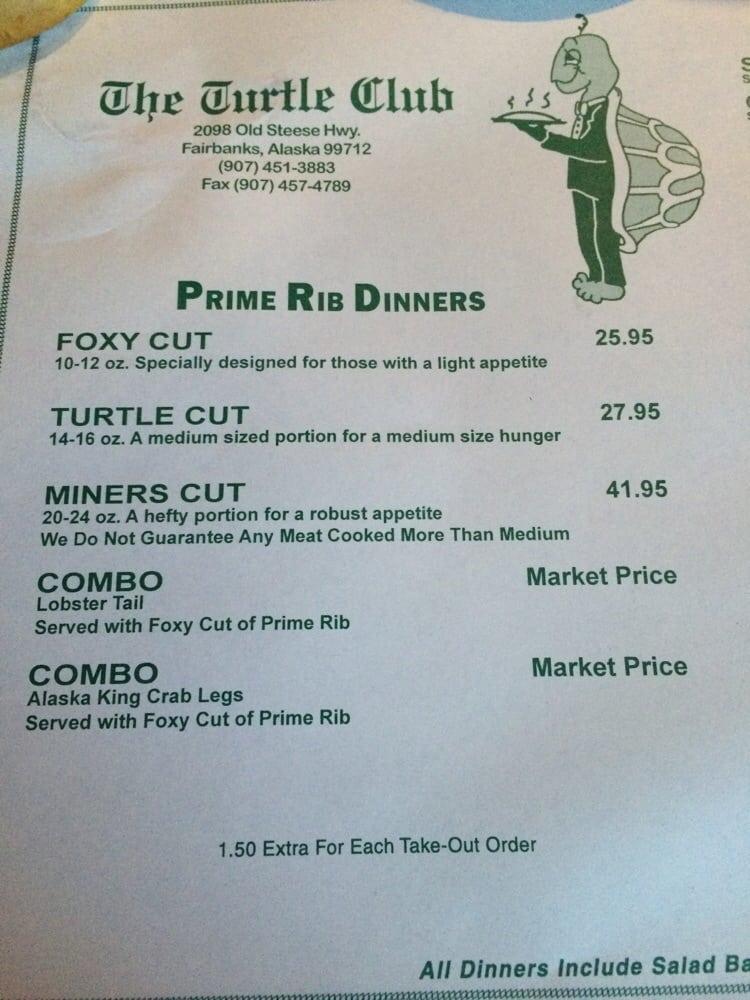 Carta de Turtle Club, Fairbanks, Old Steese Hwy N