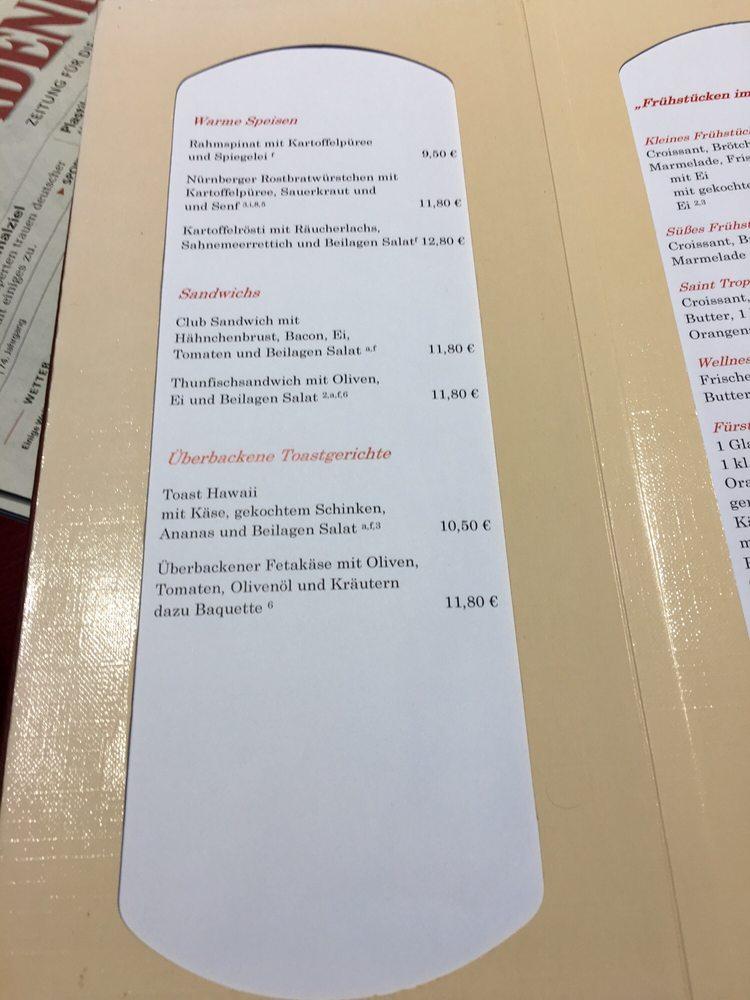 Speisekarte von Café Blum cafe, Wiesbaden, Wilhelmstraße 60
