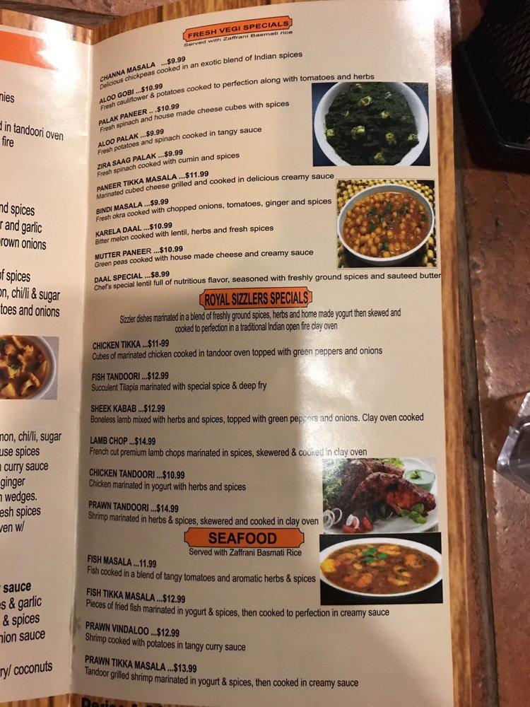 Menu at Royal Bengal Indian Cuisine restaurant, Warren