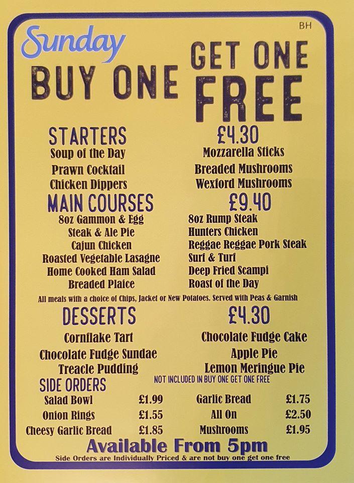 Menu at The Broomhill Inn pub & bar, Nottingham, Broomhill Rd