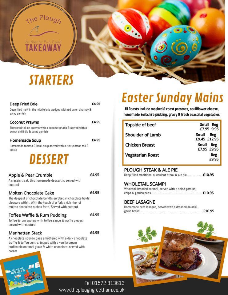 Menu at The Plough pub & bar, Greetham, 23 Main St