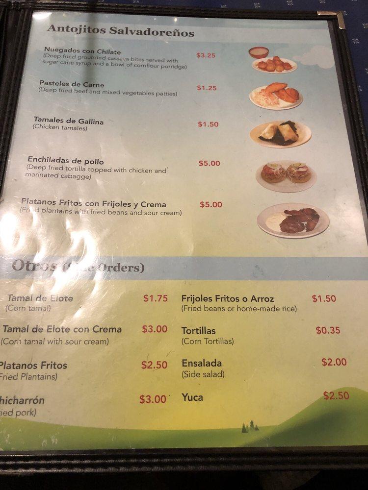 Menu at Pupuseria Doña Azucena restaurant, Herndon