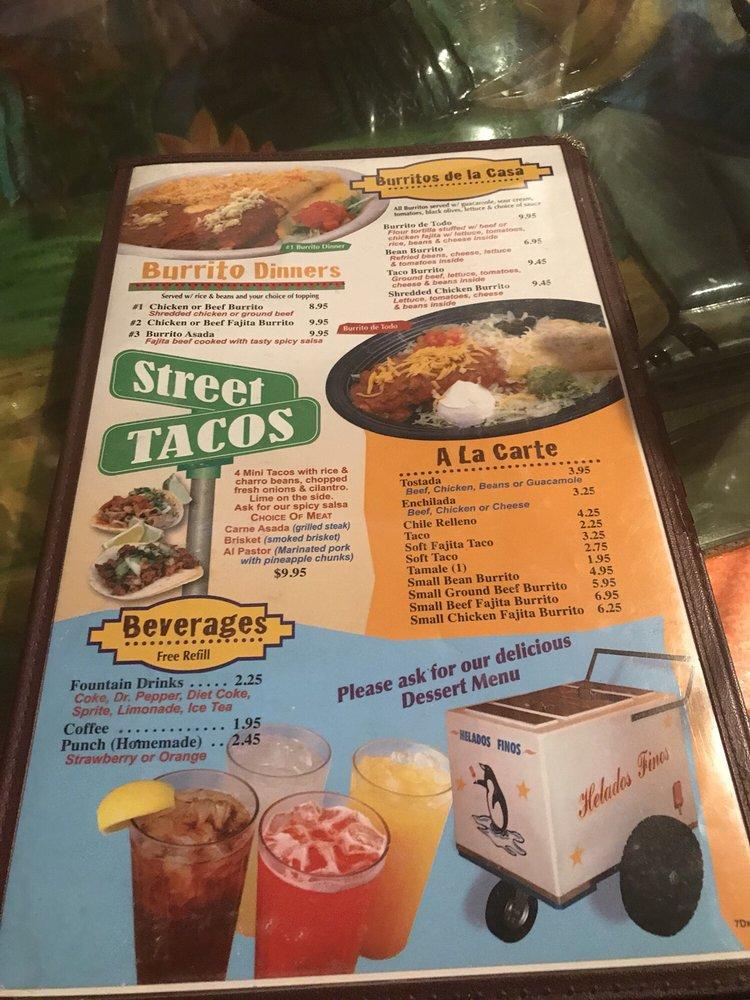 Carta del restaurante Amigo Juan, Texarkana, Morris Ln