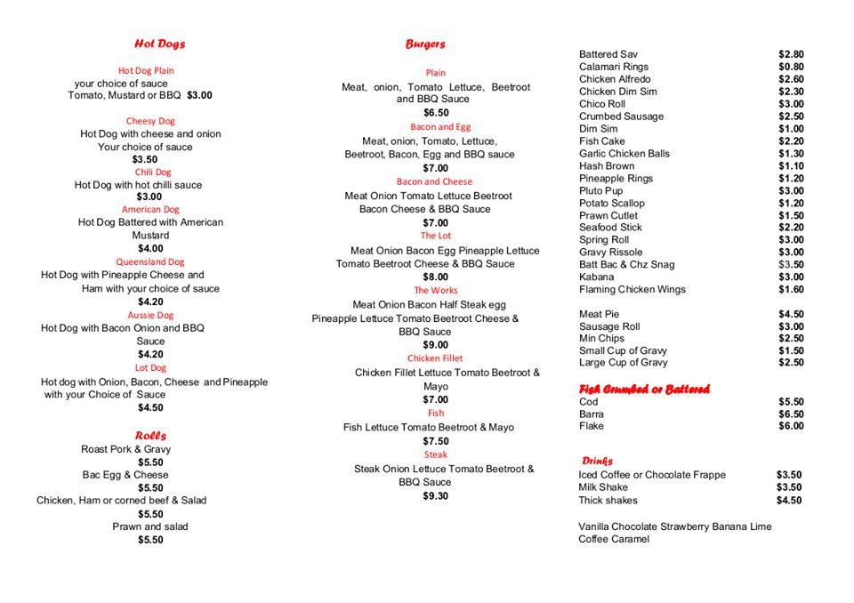 Menu at Anny's Takeaway & Convenient Store fast food, Urangan