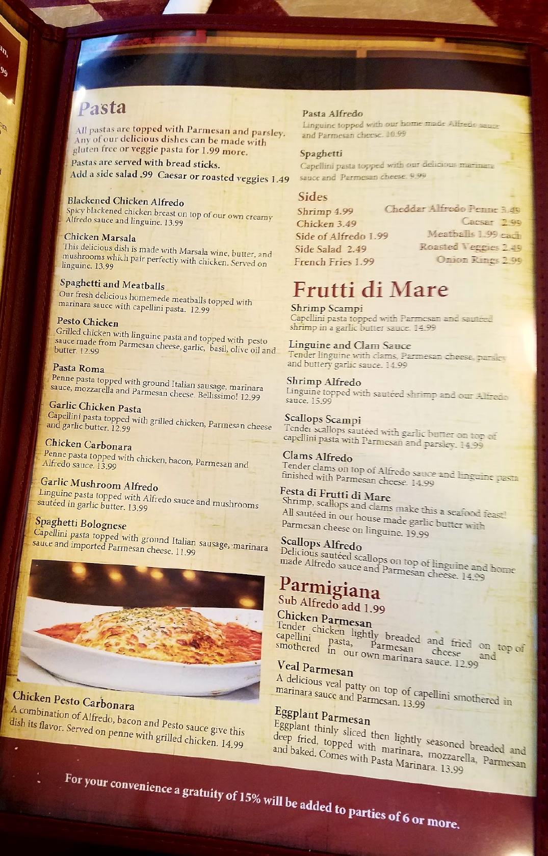 Menu at Mangia Italian Restaurant, Huntsville, Zierdt Rd Suite 109