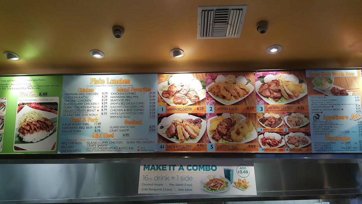 Menu at Ono Hawaiian BBQ, South Gate, Garfield Ave Suite A