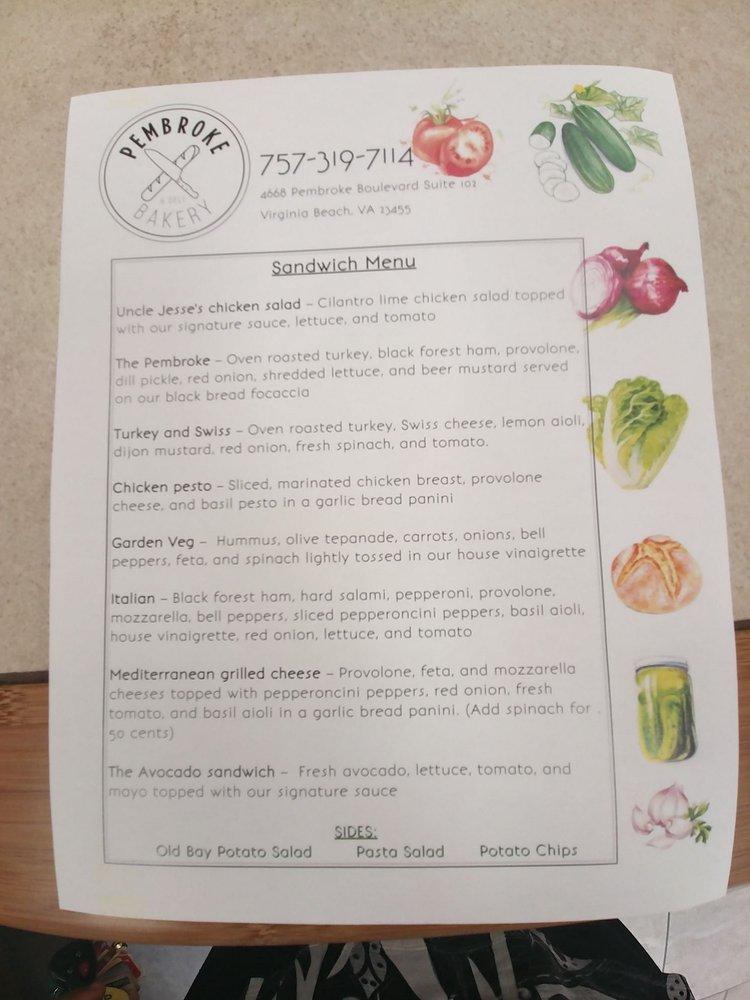 Menu at Pembroke Bakery and Deli, Virginia Beach, Pembroke boulevard ...