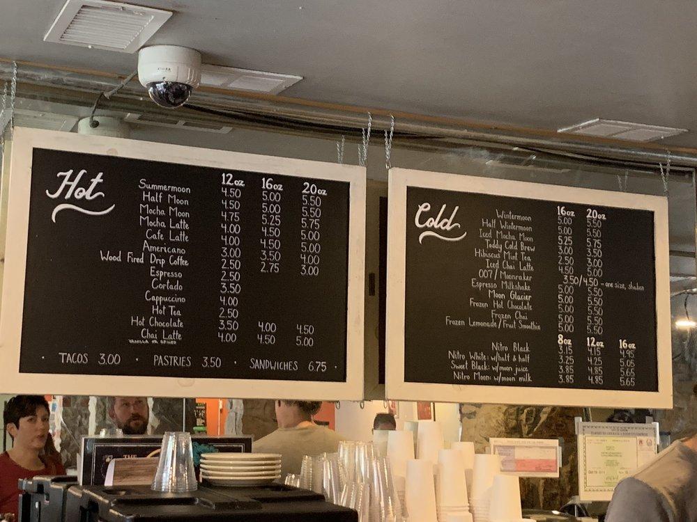 Menu at Summer Moon Coffee cafe, Austin, S 1st St #1b