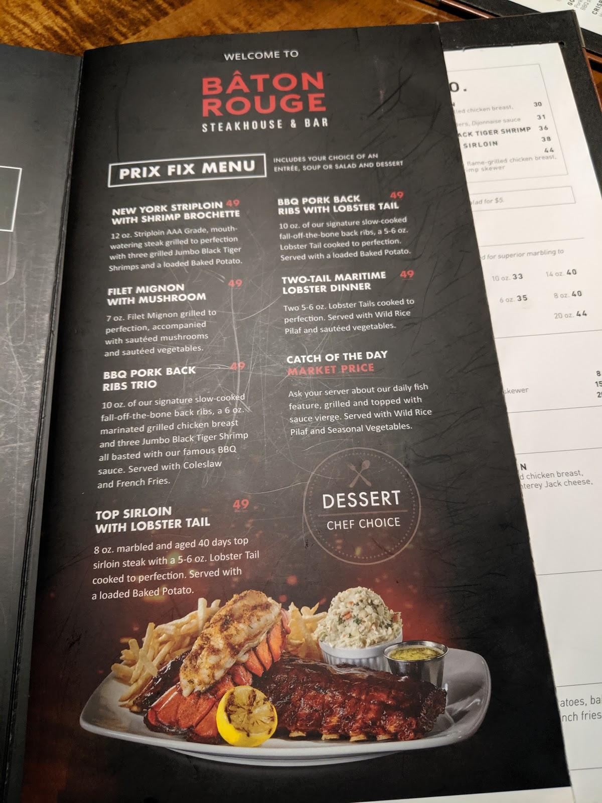 Menu at Bâton Rouge Steakhouse & Bar, Richmond Hill, 230 Commerce ...