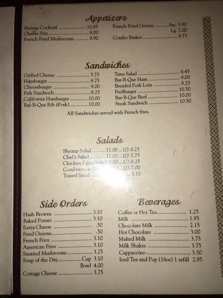 Menu at D & K Hickory House Restaurant, Waterloo