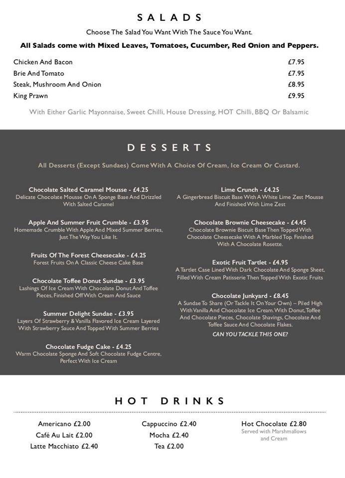 Menu at Jubilee Inn pub & bar, Studley