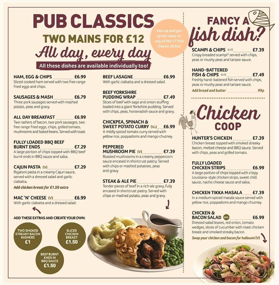 Menu at The Fox pub & bar, Nottingham, The Fox Public House