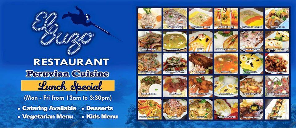 Menu at El Buzo Peruvian Cuisine steakhouse, Cocoa Beach, N Atlantic Ave