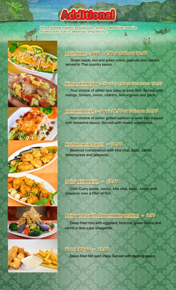 Menu at Ginger Thai Kitchen restaurant, Salinas